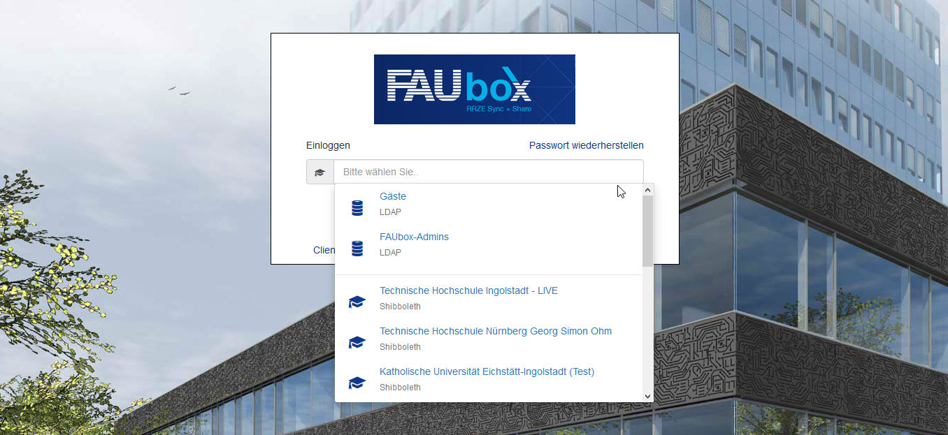 Registrierung - Einstiegshilfe für interne Nutzer - FAUbox Dokumentation