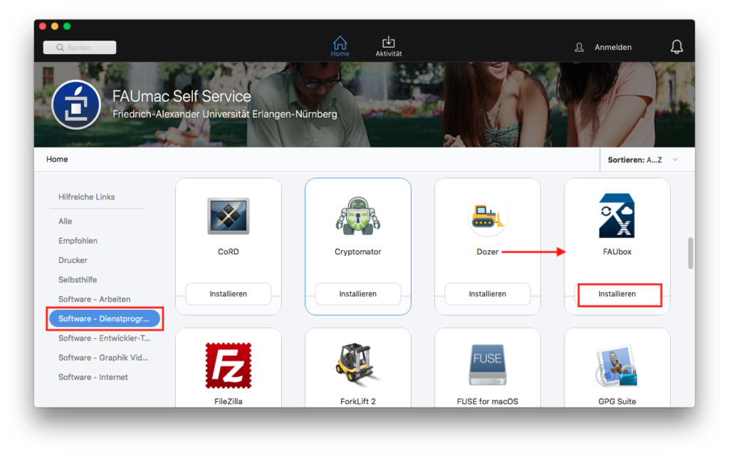 Installieren unter macOS - FAUbox Dokumentation