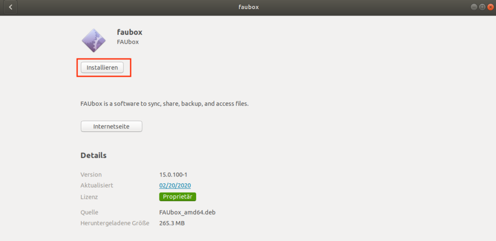 Installieren unter Linux - FAUbox Dokumentation